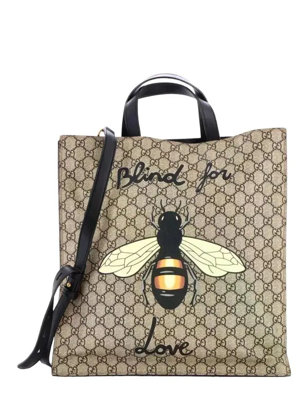 Gucci Convertible Soft Open Printed Gg Coated Canvas Tall Tote Bag - Brown