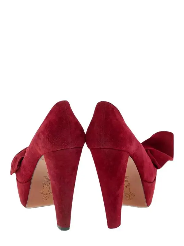 Marni Bow Detail Platform Pumps - Red