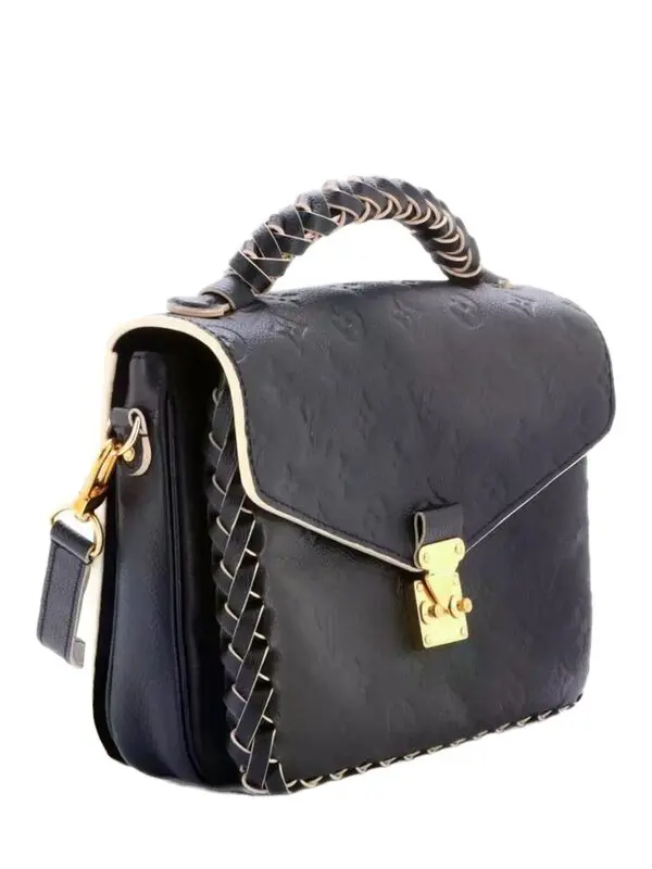 LOUIS VUITTON Monogram Empreinte Leather Pochette Metis Bag - Black