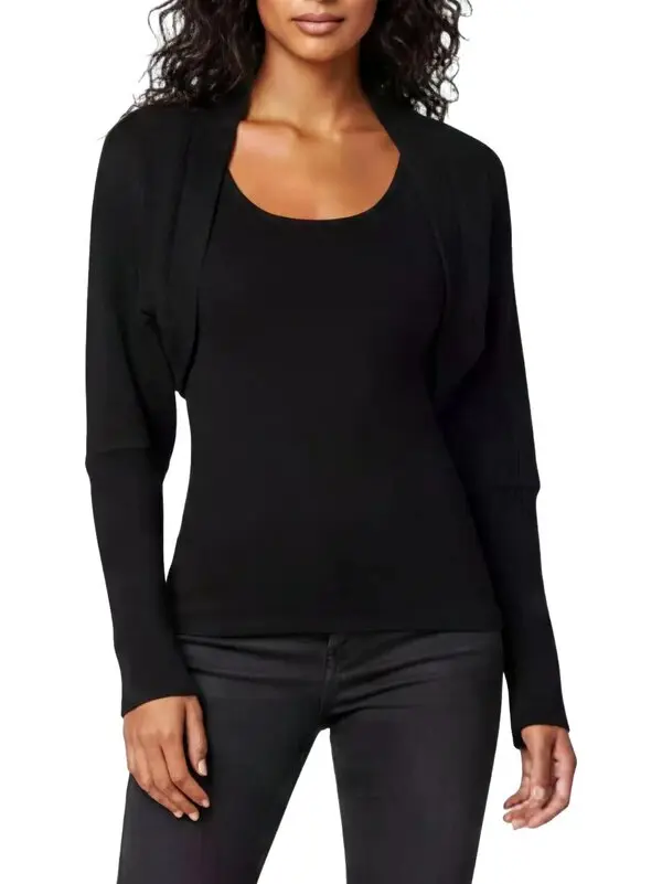 Escada Rib-knit Cropped Cardigan - Black