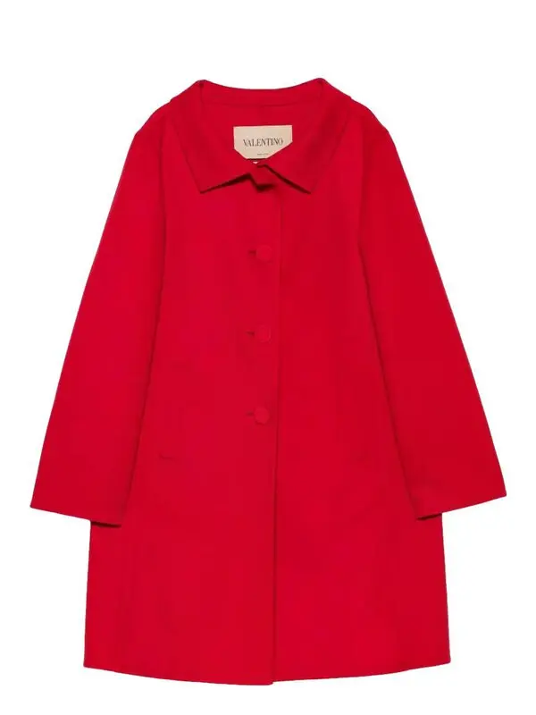Valentino Garavani Vlogo Signature Detail Button-up Coat - Red