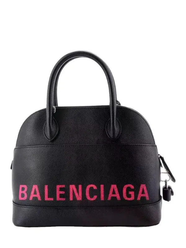 Balenciaga Logo Ville Satchel - Black