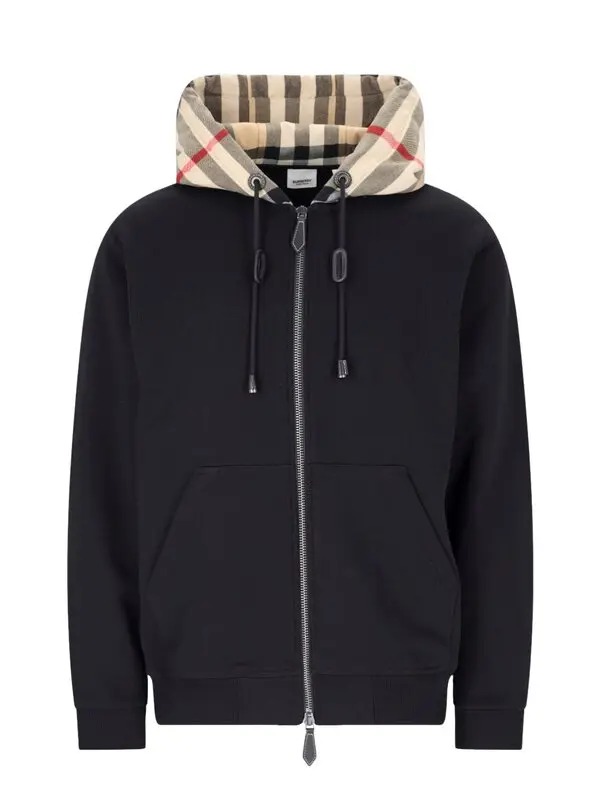 Burberry Hoodie "check - Black