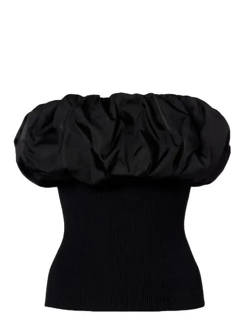 GANNI Argyle Wool And Cashmere Cardigan - Black