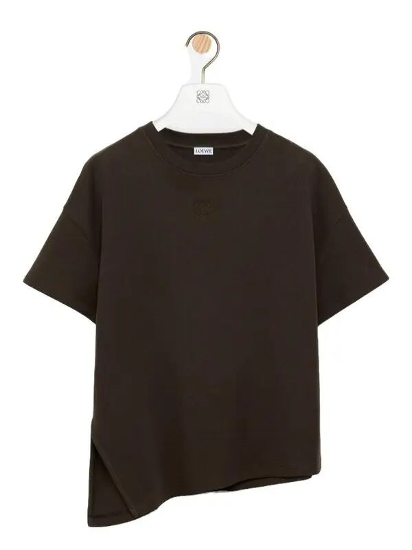 Loewe Asymmetrical T-shirt In Cotton Blend - Black