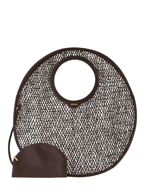 Cult Gaia Woven Tote Bag With Pouch - Black