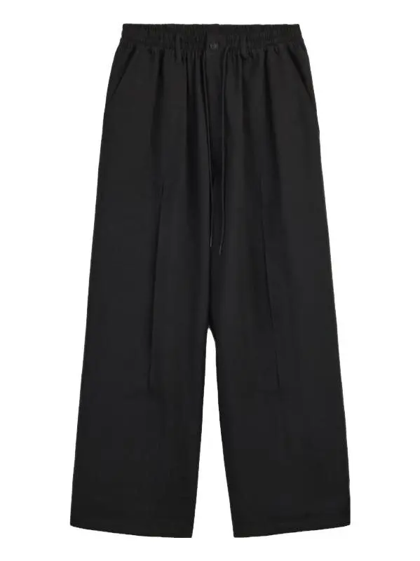 Y3 Pleated Wide-leg Pants - Black