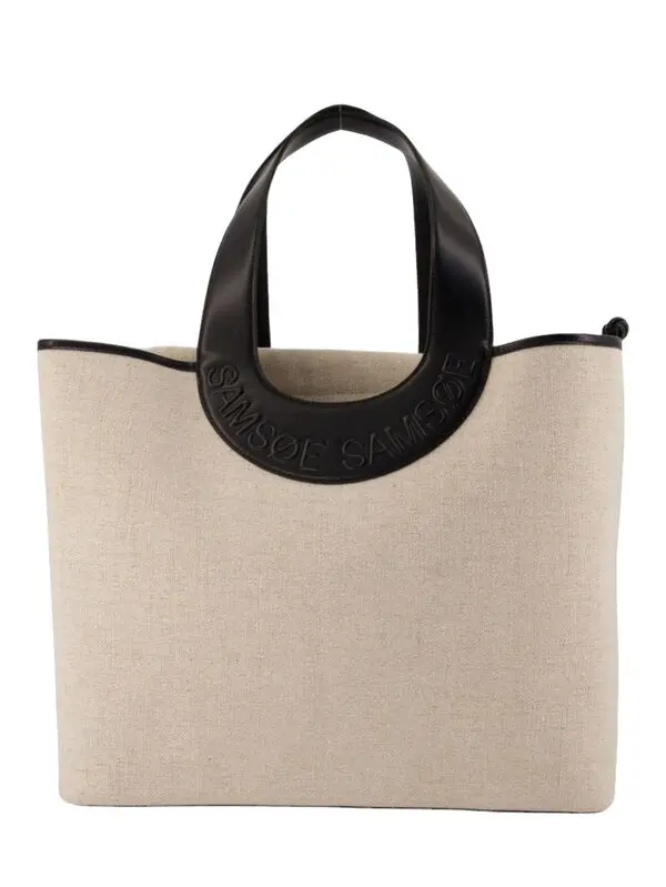 SAMSOE SAMSOE Letter Shoulder Bag - Nude