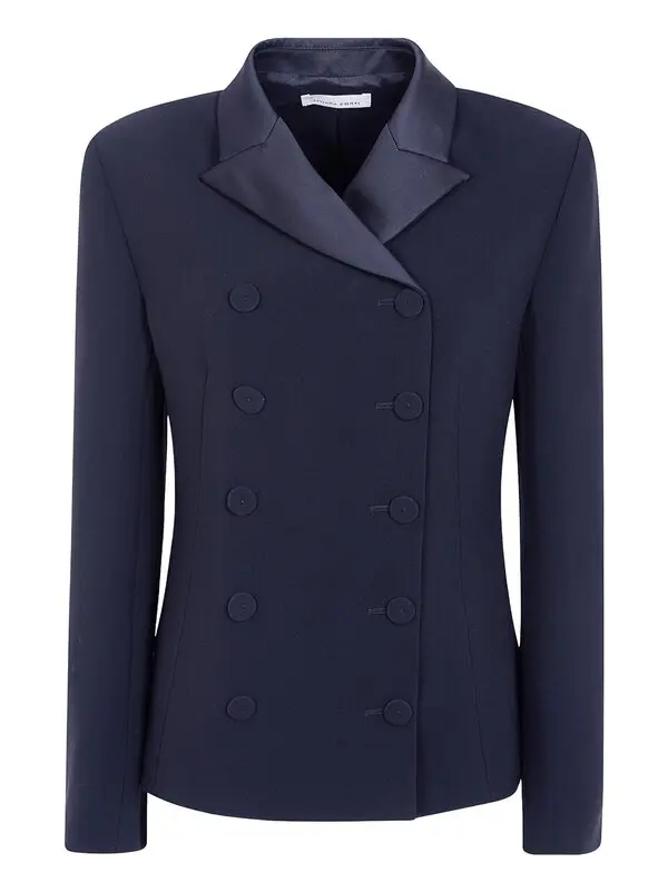 Liviana Conti Louis Double-breasted Notch Lapel Jacket - Black