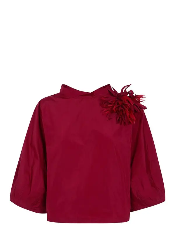 Liviana Conti Candice Blouse With Dimensional Detailing - Paprika
