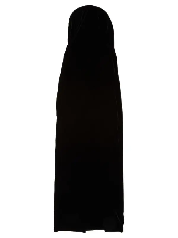 MUGLER Sleeveless Strapless Maxi Dress With Slit - Black