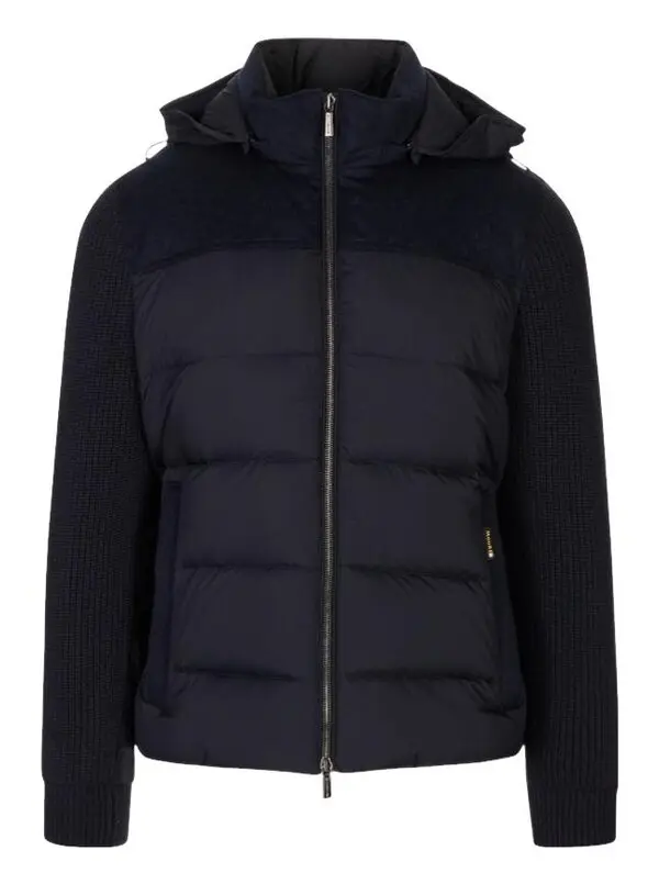 MOORER Panelled Hooded Jacket - Black