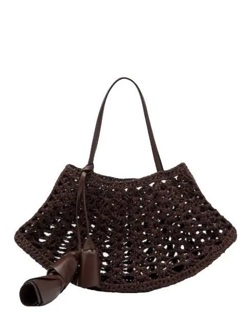 Magda Butrym Maya Small Crochet Leather Top-handle Bag - Black