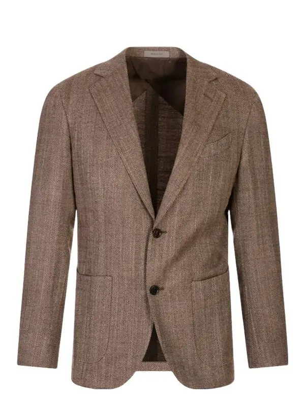 Corneliani Herringbone-weave Blazer - Brown