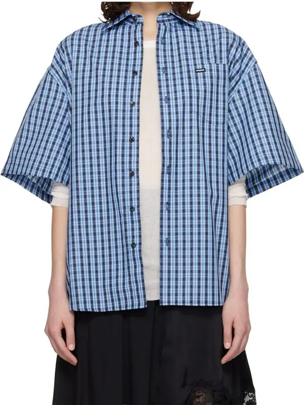 Vetements Plaid Short-sleeve Shirt - Blue