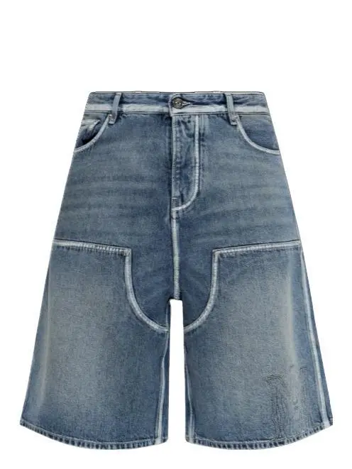 Amiri Contrast Stitch Bermuda Shorts - Blue