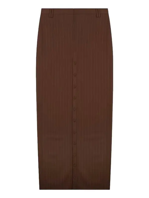 JEAN PAUL GAULTIER Pinstriped Button-front Skirt - Red