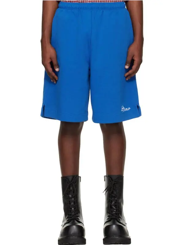 Vetements Alaska Tourist Elastic Waist Shorts - Blue