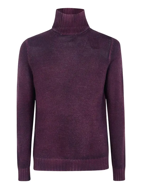 Avant Toi Long Sleeve High Neck Sweater - Bordeaux