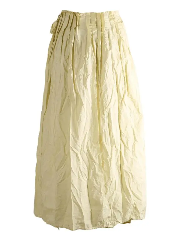 DANIELA GREGIS Pleated A-line Skirt With Textured Finish - Light Natural