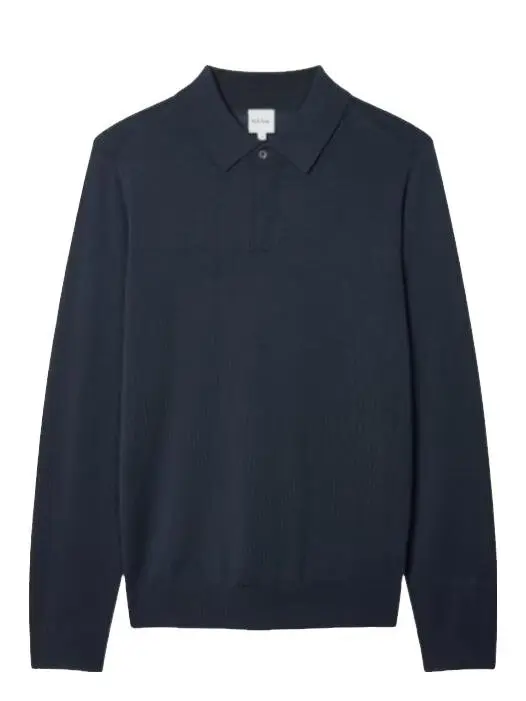 Paul Smith Steel Washable Merino Wool Polo Shirt - Black