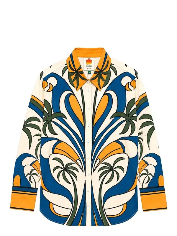Farm Rio Tropical Print Collared Shirt - Multicolor