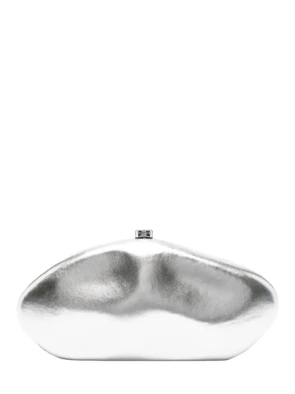 Cult Gaia Metallic Pebble Clutch Bag - Silver