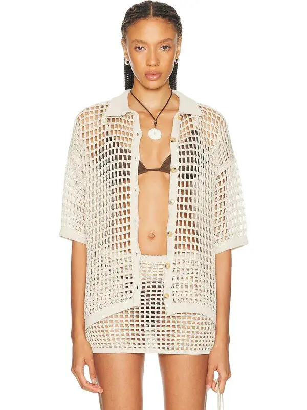 HAIGHT. Sheila Knit Shirt - Ivory