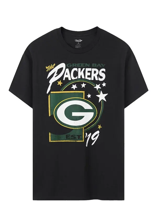 Junk Food Clothing Green Bay Packers Star Power Graphic T-shirt - Black