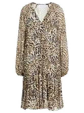 KAOS Midi Dress Animal Print Viscose - Beige