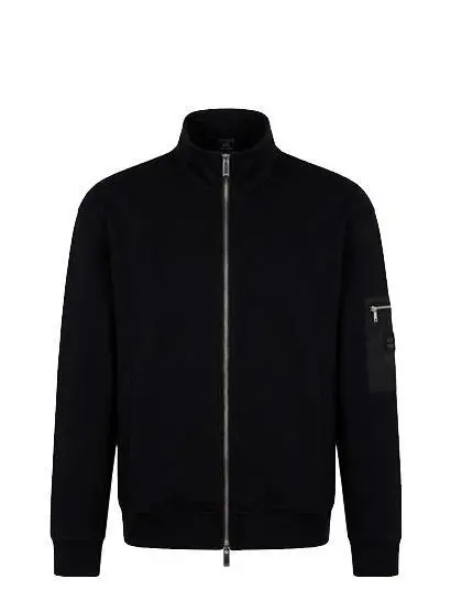 Armani Exchange Long Sleeve Zip-up Sweatshirt - Black