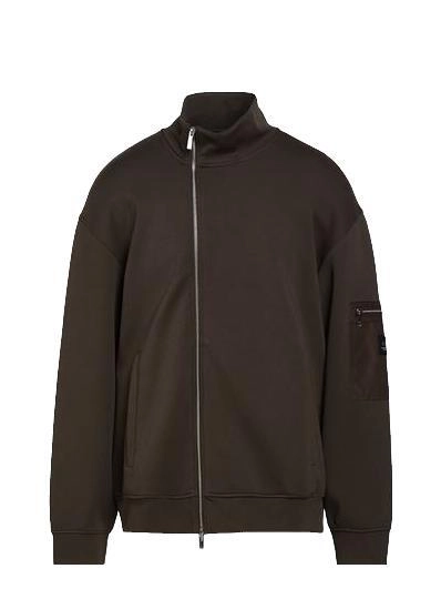 Armani Exchange Long Sleeve Zip-up Sweatshirt - Green