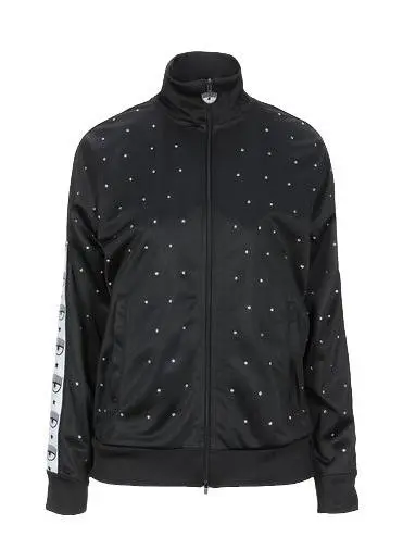 CHIARA FERRAGNI Rhinestone Embellished Track Jacket - Black