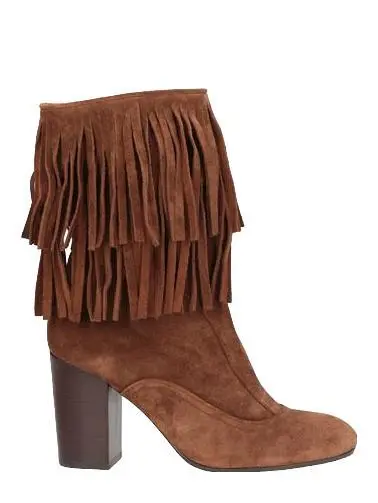 Chie Mihara Suede Ankle Boots With Fringe Detail - Brown