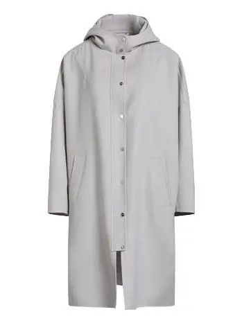 Herno Light Virgin Wool & Polyester Overcoat/trench Coat - Grey