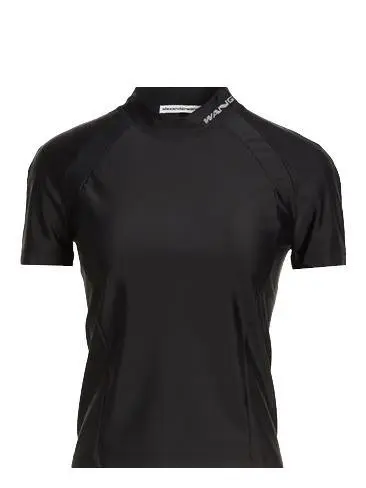 Alexander Wang Short Sleeve Mock Neck T-shirt - Black