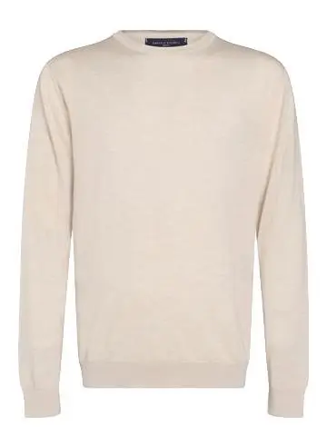 DANIELE FIESOLI Merino Wool Crewneck Sweater - Beige
