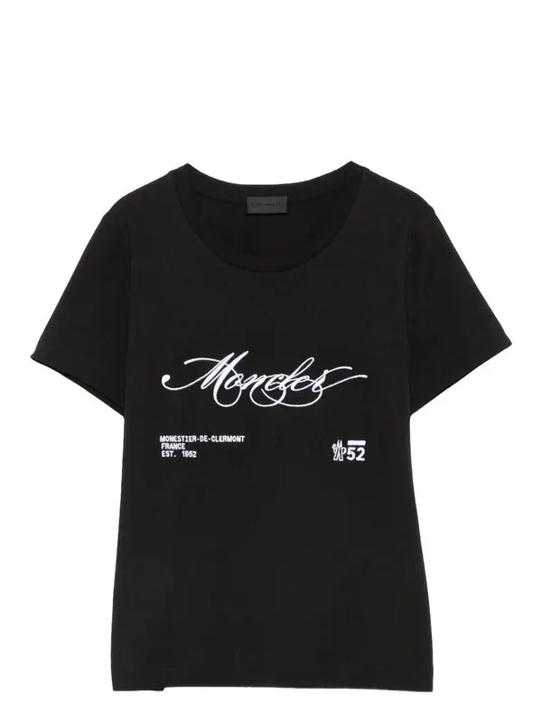 Moncler Cotton T-shirt With Embroidered Logo - Multicolor