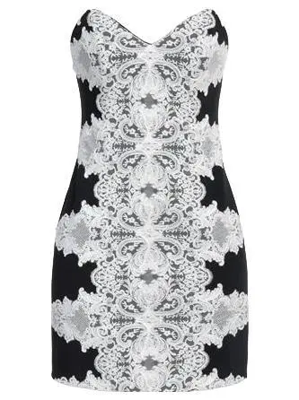 Elisabetta Franchi Bodycon Lace Mini Dress - Black