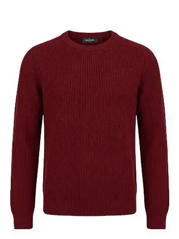GRAN SASSO Ribbed Cashmere Crewneck Sweater - Red