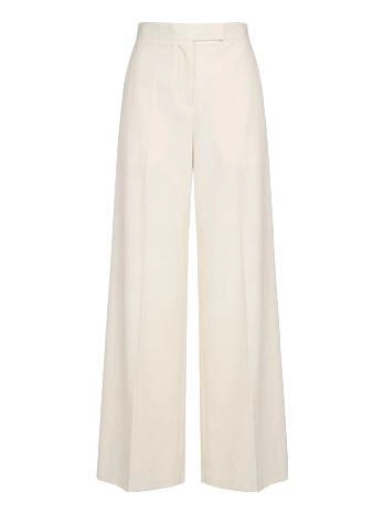Max Mara Wide-leg Cotton Stretch Trousers - Ivory