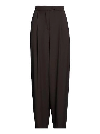 KAOS Wide-leg High-waisted Darts Trousers - Brown