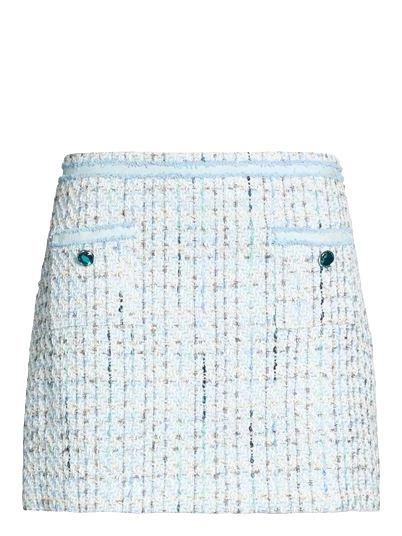 COMPAGNIA ITALIANA Sky Tweed Mini Skirt With Crystal Embellishments - Blue