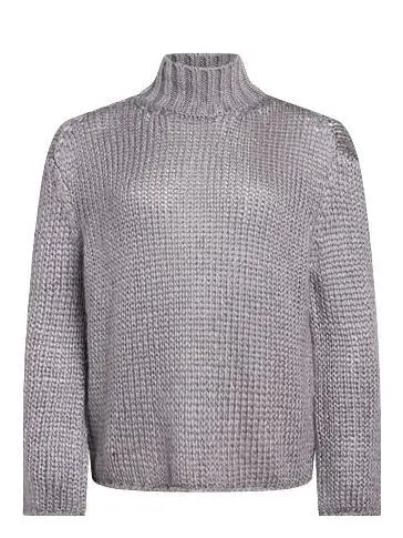FORTE_FORTE Knitted Turtleneck In Silk, Mohair Wool, And Cashmere - Grey