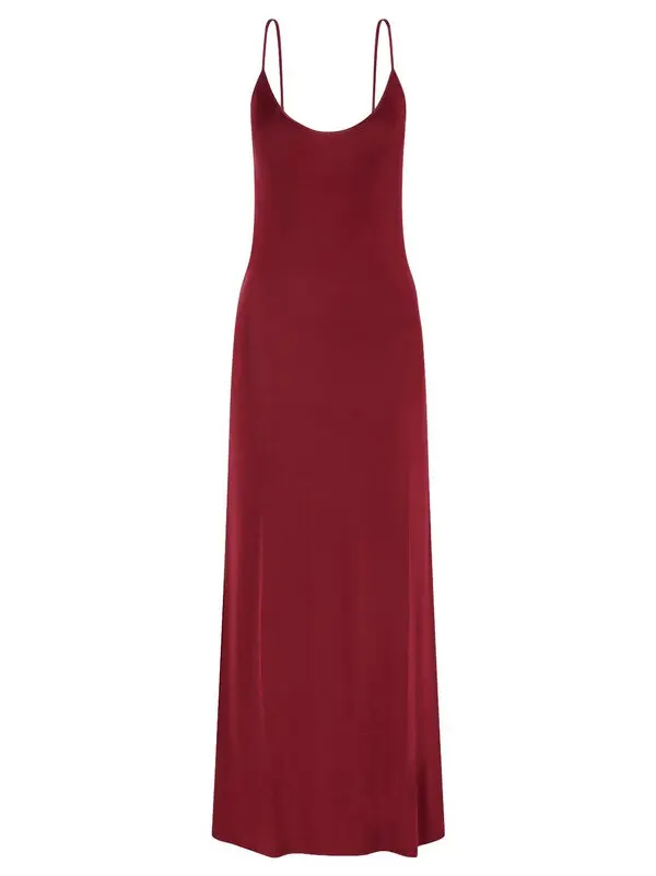 Saint Laurent Chain-detail Jersey Maxi Dress - Red