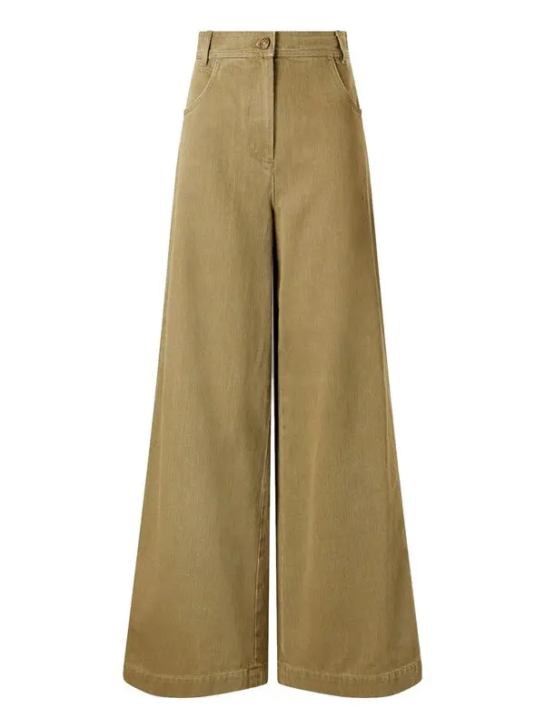 Max Mara High-rise Wide-leg Jeans - Green