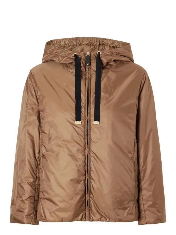 Max Mara Padded Hooded Shell Jacket - Brown