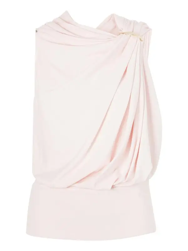 Sportmax Lacuna Embellished Draped Jersey Blouse - Pink