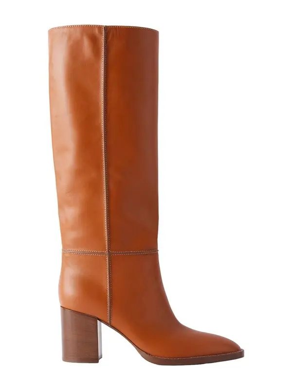 GIANVITO ROSSI Leather Knee Boots - Brown