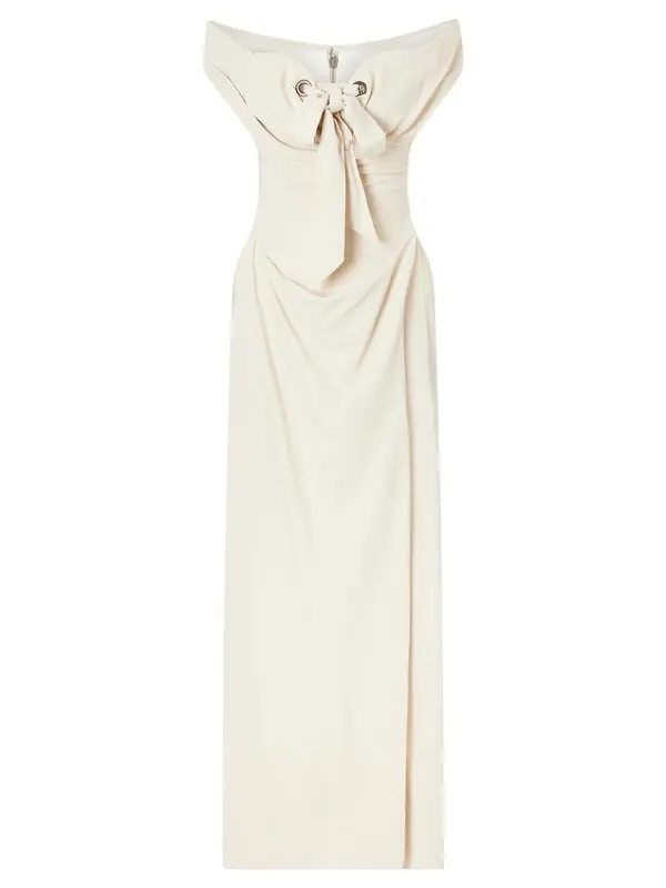 VIVIENNE WESTWOOD Iwona Off-the-shoulder Gown With Bow Detail - Neutrals